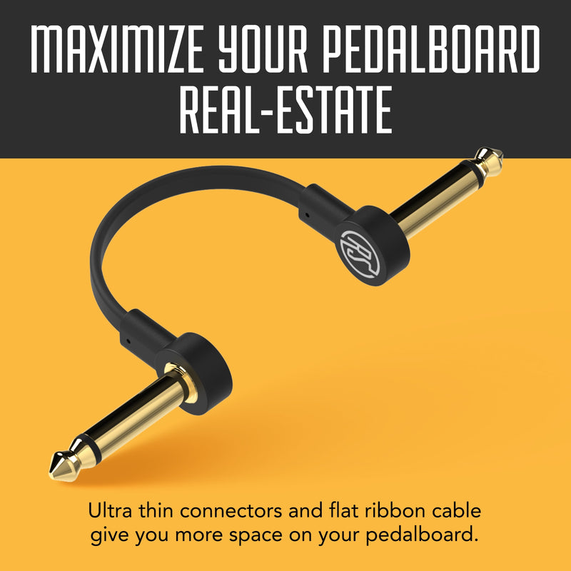 Flat Patch Guitar Effects Pedal Cables with Gold Plated Connectors (3 ...