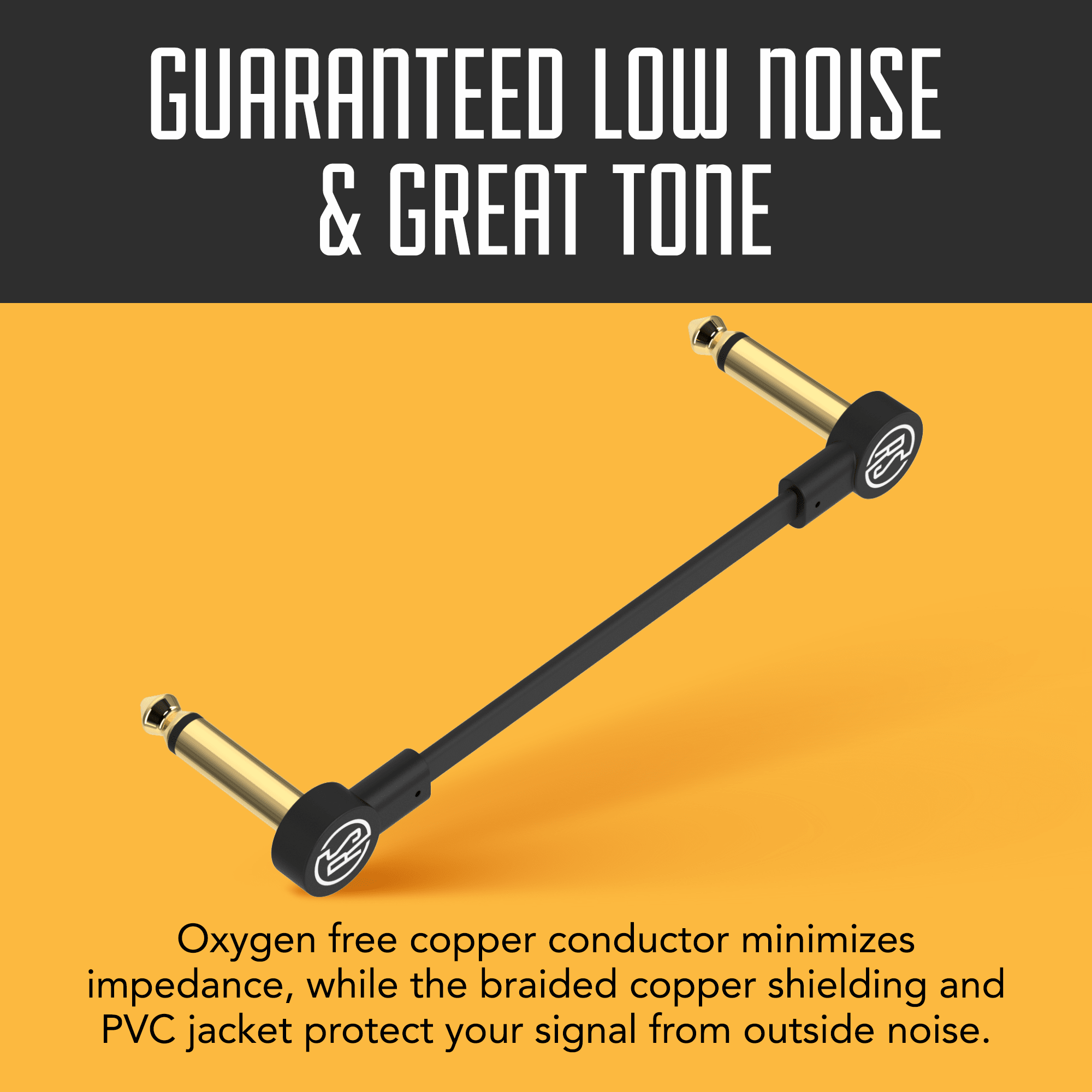 Flat Patch Guitar Effects Pedal Cables with Gold Plated Connectors (3 ...